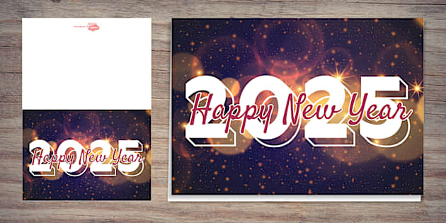 2025 Happy New Year Card (teacher made) - Twinkl