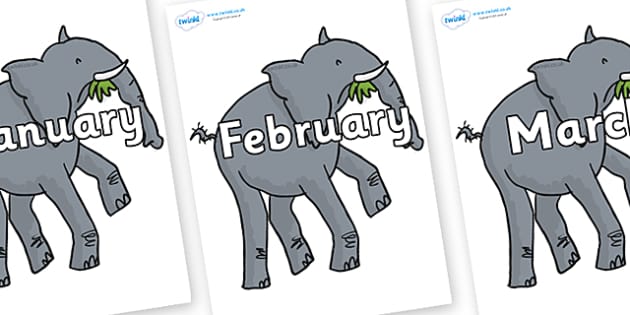 FREE! - Months of the Year on Trunky The Elephant to Support Teaching ...