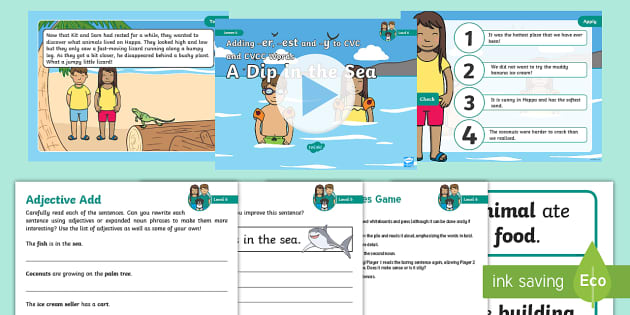 Adding -er, -est and -y to CVC and CVCC Words Lesson Pack - Level 6 Week 21