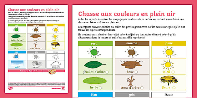 Chasse aux couleurs en plein air (teacher made) - Twinkl