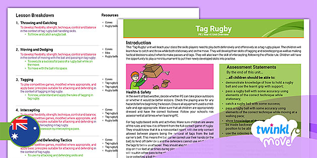 FREE! - Move PE Year 4 Tag Rugby Unit Overview - Twinkl