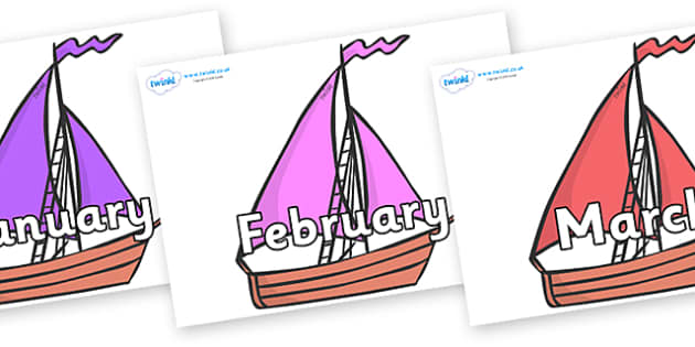 FREE! - Months of the Year on Sailing Boats to Support Teaching on ...