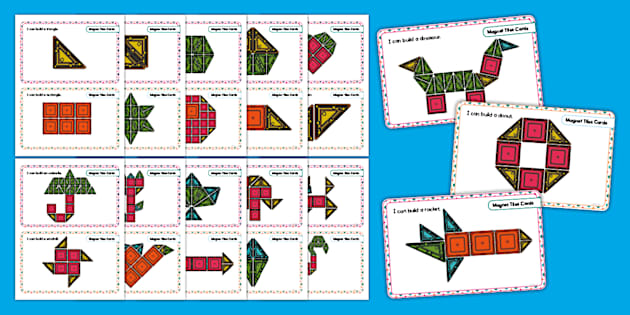 Magnet Tile Cards (teacher made) - Twinkl