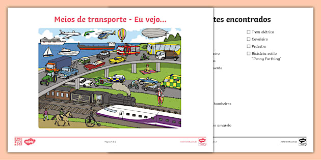 Jogo de Encontrar - Tipos de Transporte - Twinkl