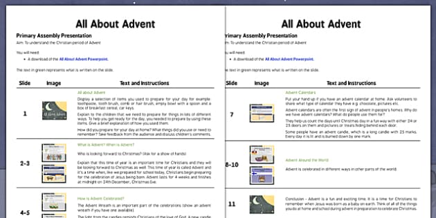 All About Advent Assembly Script (teacher made) - Twinkl