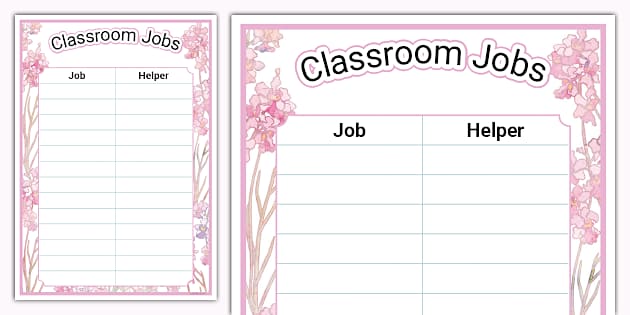 Orchid Display Classroom Jobs Posters (teacher made)