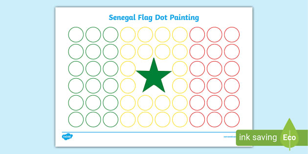 FREE! - Senegal Flag Dot Painting Worksheet (teacher made)