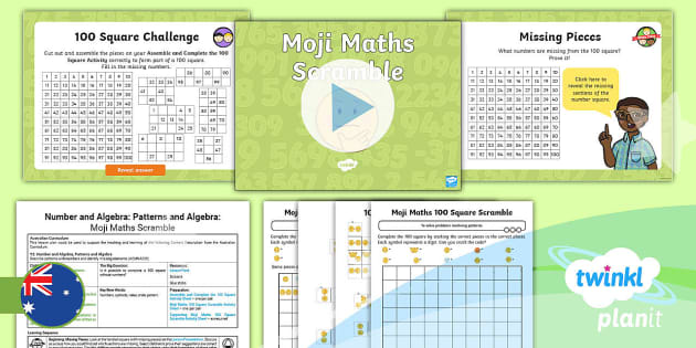 Year 2 Patterns and Algebra SolveIt: Moji Maths Scramble