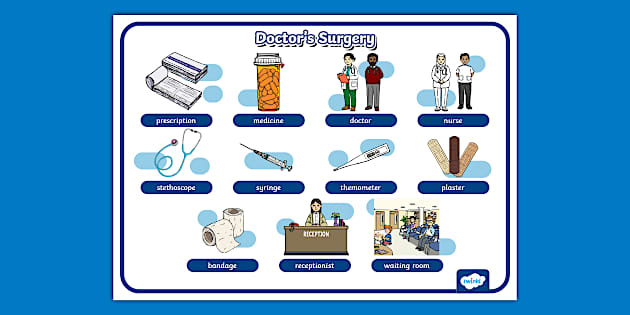 Doctors' Surgery Word Mat (teacher made) - Twinkl