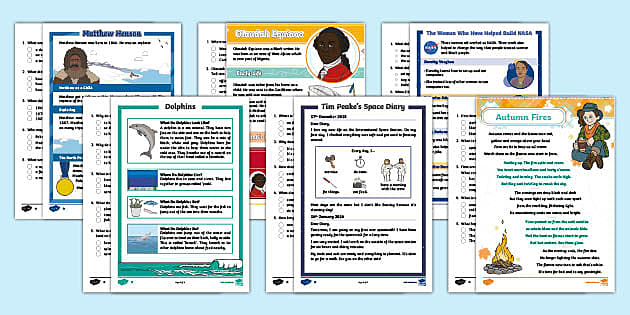 KS1 October Differentiated Reading Comprehension Activity Pack