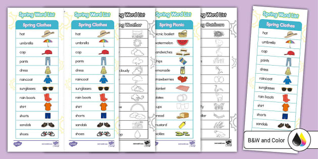 Words Associated with Spring Word Lists | Twinkl USA