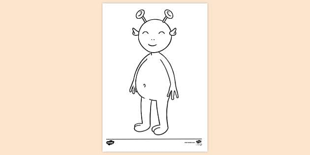FREE! - Green Alien Colouring Sheet (profesor hizo) - Twinkl