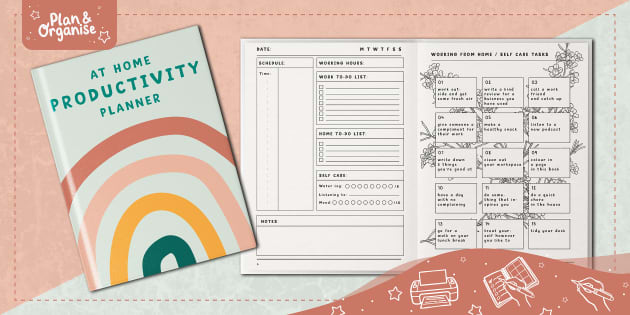 Muted Rainbow | At Home Productivity Planner (teacher made)