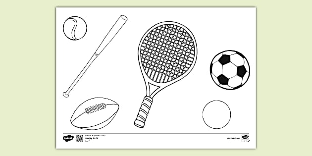 tennis racket coloring sheet