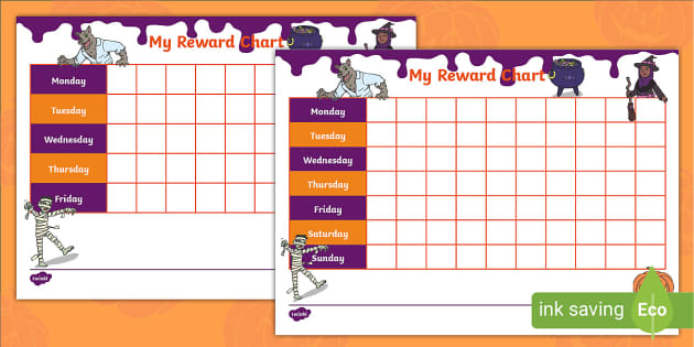 My Reward Chart Halloween, Halloween Sticker Chart - Twinkl