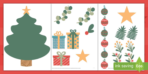 Christmas Tree Poster and Decorations - Twinkl