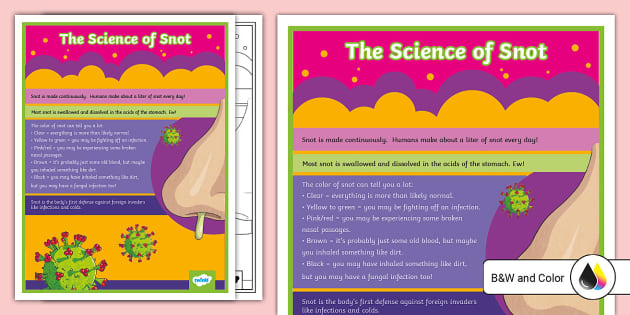 The Science of Snot Poster (teacher made) - Twinkl