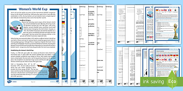 UKS2 Women’s World Cup Reading Comprehension Activity