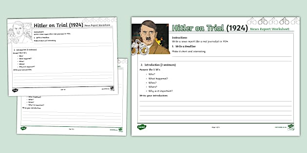 News Report Worksheet: Hitler on Trial (1924)