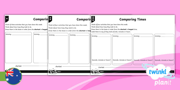 Year 1 Using Units of Measurement Comparing Times Home Learning