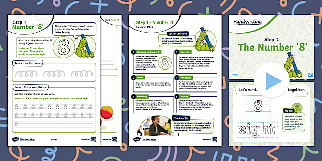 Twinkl Handwriting Scheme: Step 1 The Number 8 Pack - Twinkl