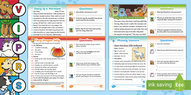 KS1 60-Second Reads: Fantasy Characters Activity Pack