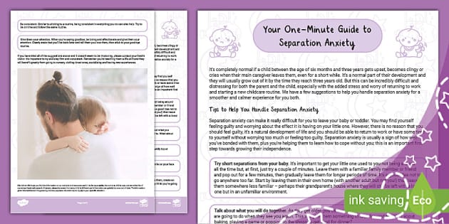 Your One-Minute Guide to Separation Anxiety (Teacher-Made)