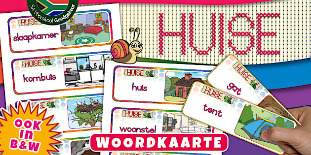 Voorskool - Huise - Woordkaarte