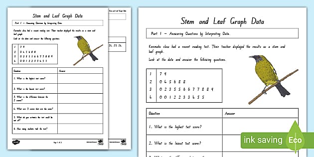 Stem And Leaf Graph Activity teacher Made 
