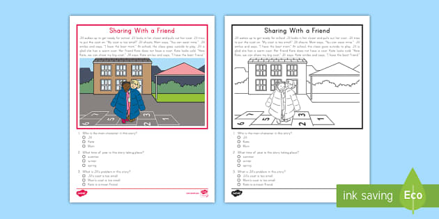 Sharing with Friends Worksheet | Resource | Twinkl USA