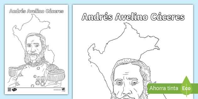 Imagen de Andrés Avelino Cáceres para colorear | Twinkl Perú