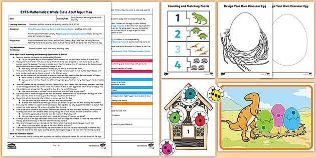 EYFS Maths Dotty Dinosaurs Recognising Numerals Plan & Pack