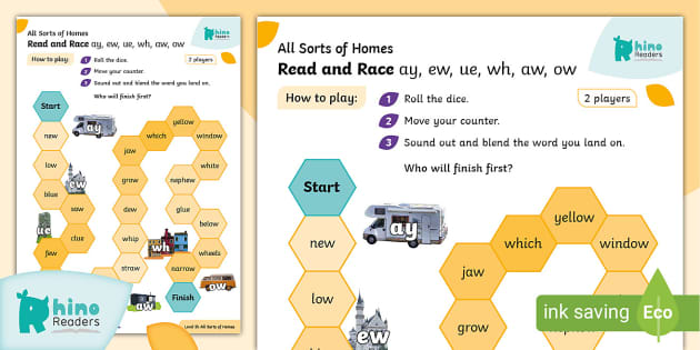 Level 5b: All Sorts of Homes: Read and Race - Twinkl