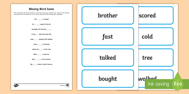 Outdoor Missing Words Game (teacher made) - Twinkl