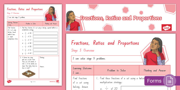 Stage 5 (Phase 1) Fractions Overview Worksheet - Twinkl Stage 5 (Phase 1) Fractions Overview Worksheet - Twinkl