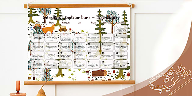 Calendar pentru septembrie 2024 - Planșă Galeria de artă