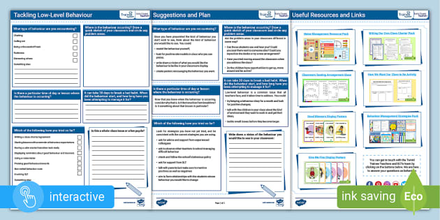 Low-Level Teacher Behaviour Checklist (teacher made) Low-Level Teacher Behaviour Checklist (teacher made)