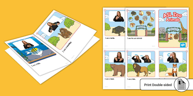 ASL Zoo Animals Emergent Reader (teacher made) - Twinkl