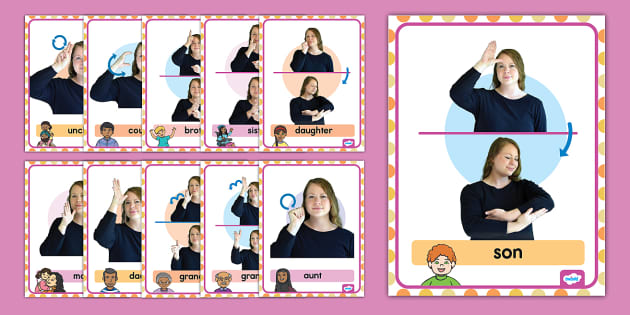 ASL Family Posters (teacher made) - Twinkl