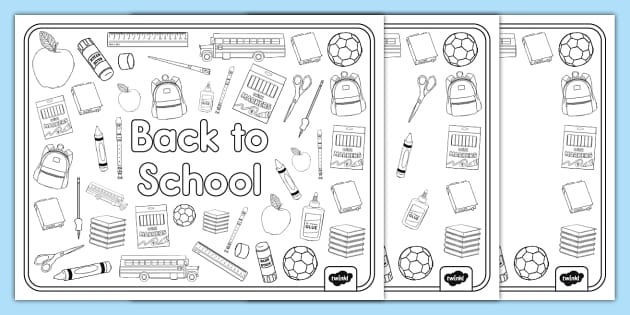classroom objects coloring pages for kids