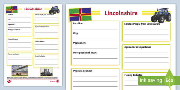 Lincolnshire Fact File Template, Lincolnshire Information