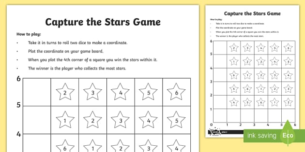 Capture the Stars Coordinates Game - Twinkl