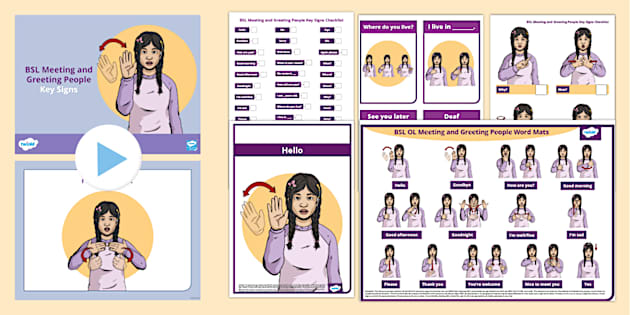 Older Learners: BSL Basic Greetings Resource Pack | Twinkl