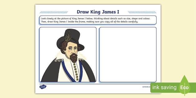 Draw King James I Art Activity (teacher made) - Twinkl
