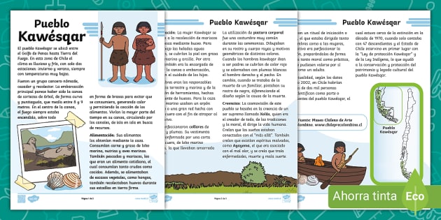Ficha Informativa Pueblos Originarios Kawésqar - Twinkl