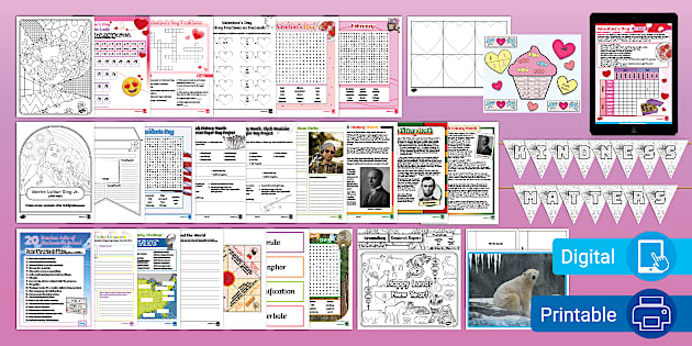 February Activities for 3rd-5th Grade | Valentine's Day, Black History ...
