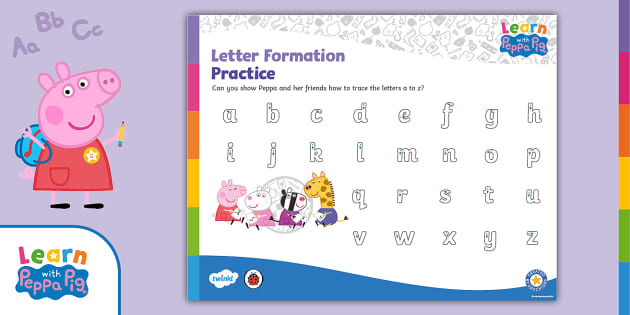 FREE Peppa Pig: Lowercase Letter Formation Mat - Twinkl