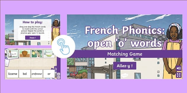 👉 French Phonics: open 'o' words Interactive Matching Game