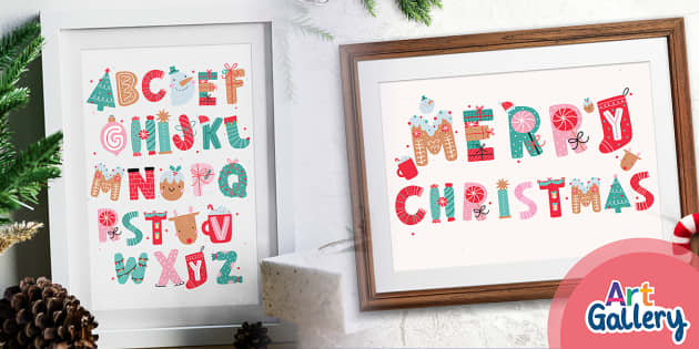 Christmas Typography Alphabet Poster