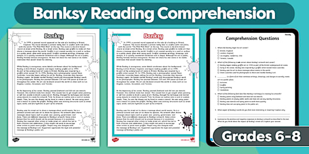 Learning About Banksy Reading Comprehension Worksheet